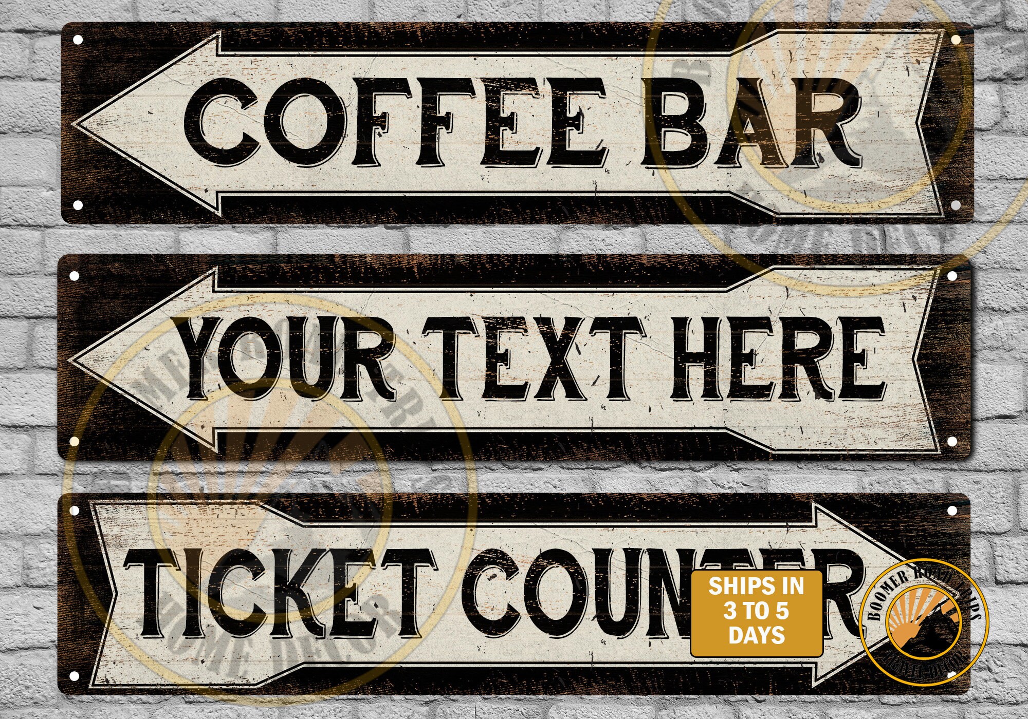 Custom 4x18 Arrow Sign Rustic Metal Sign Wall Decor Personalized Left ...