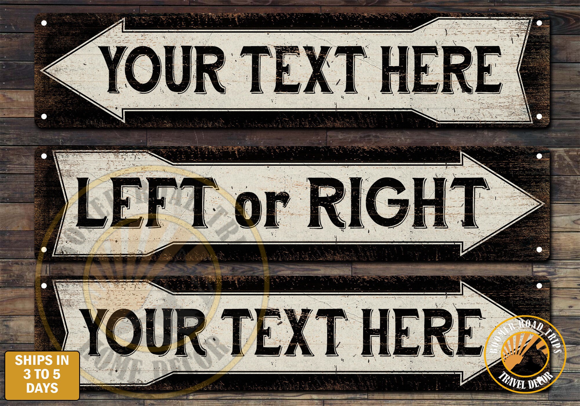 Custom 4x18 Arrow Sign Rustic Metal Sign Wall Decor Personalized Left ...