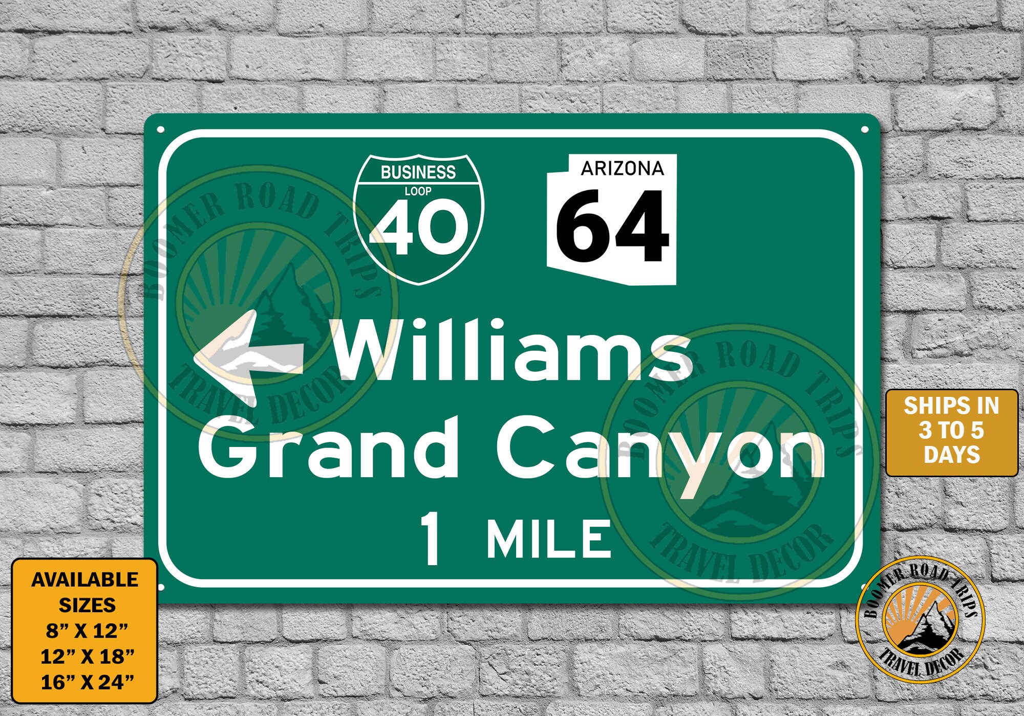 Williams Grand Canyon Arizona Highway Sign 12 X 18 - Etsy