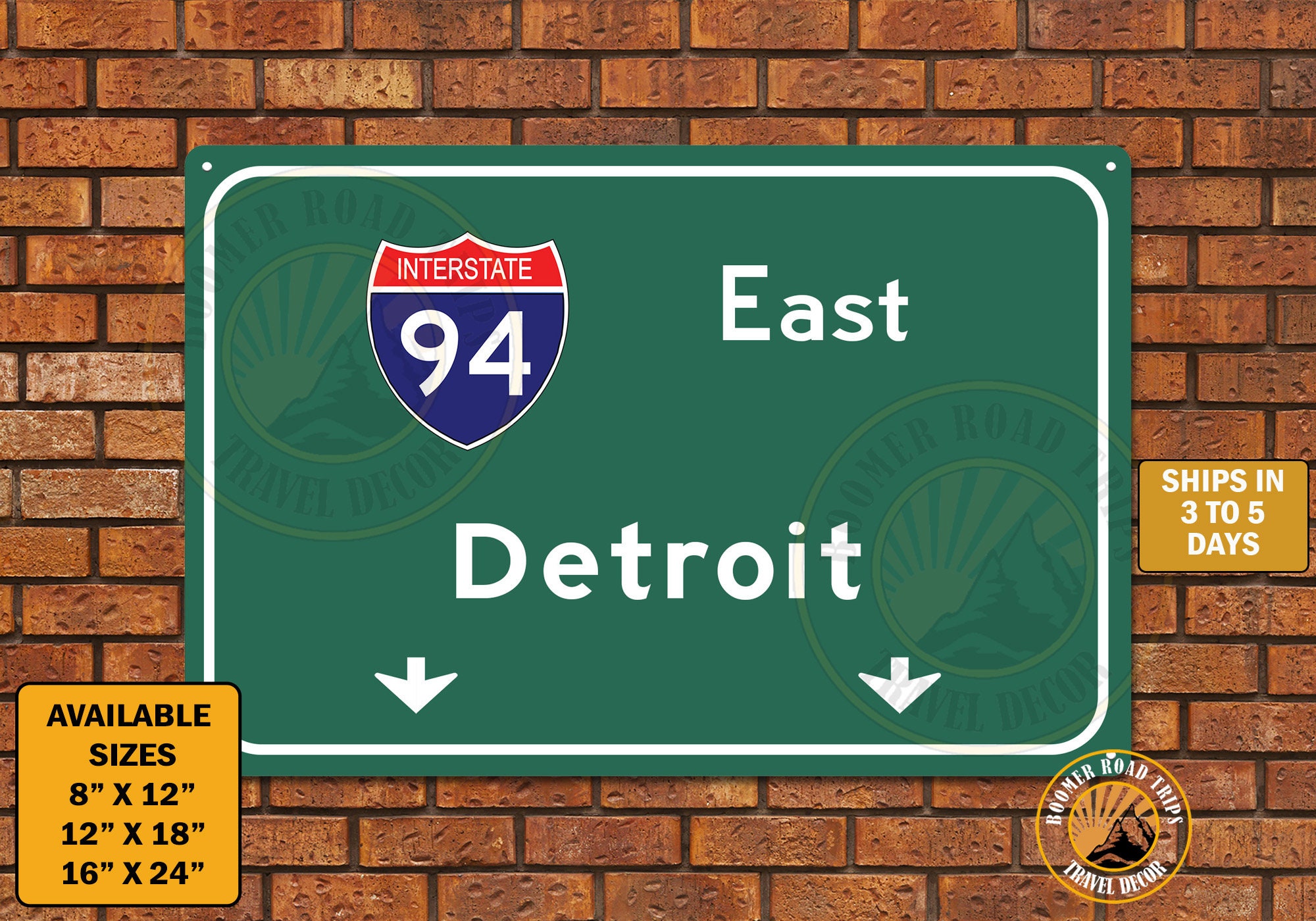 Detroit Michigan Interstate 94 Sign 12 X 18 Metal - Etsy