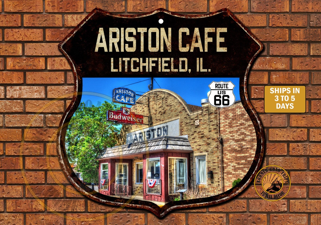 Ariston Cafe Route 66 Shield Sign Famous Route 66 Signs Wall - Etsy