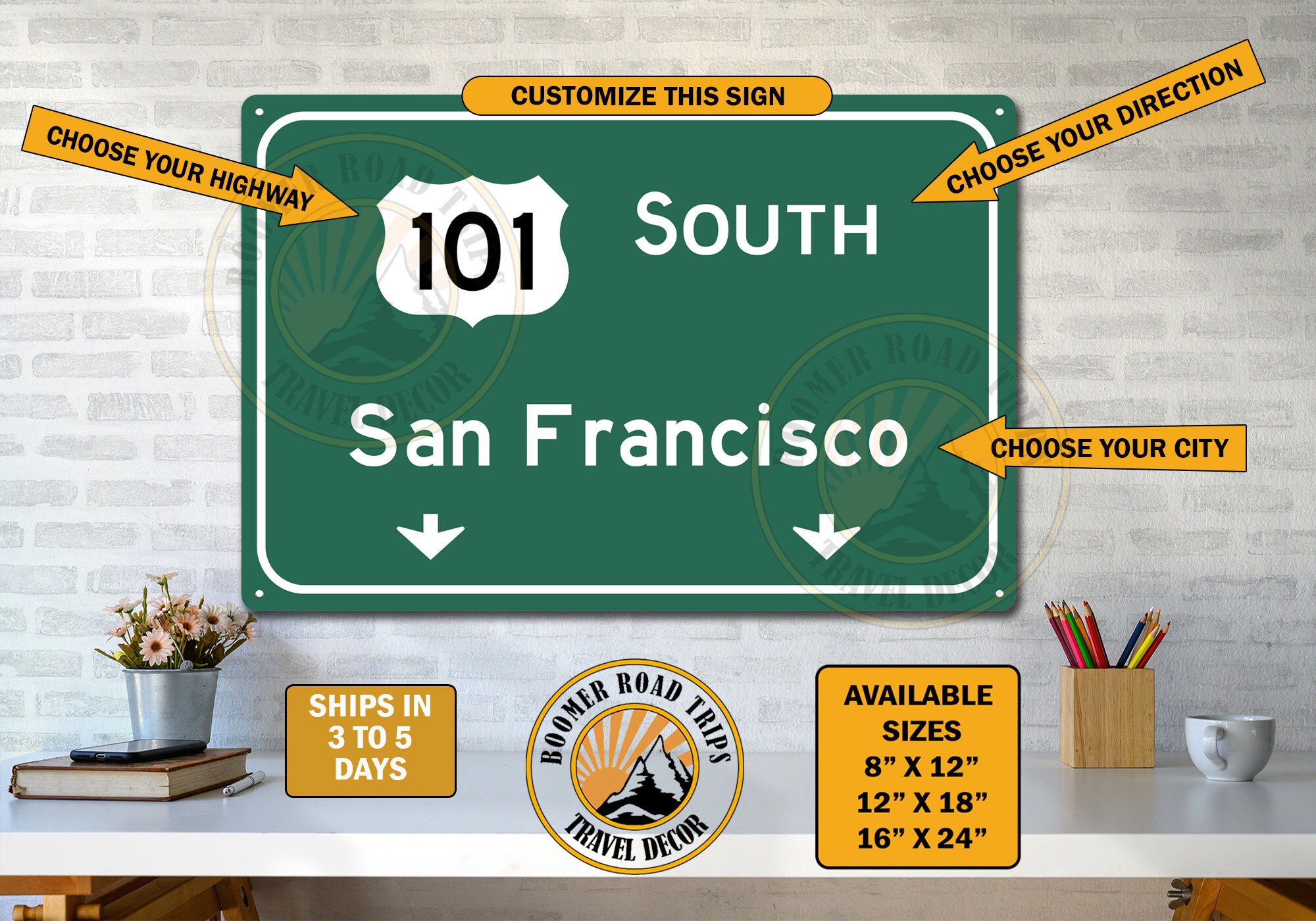 Personalized Interstate Highway Sign 12 X 18 Metal - Etsy