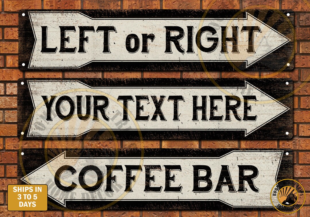 Custom 4x18 Arrow Sign Rustic Metal Sign Wall Decor Personalized Left ...