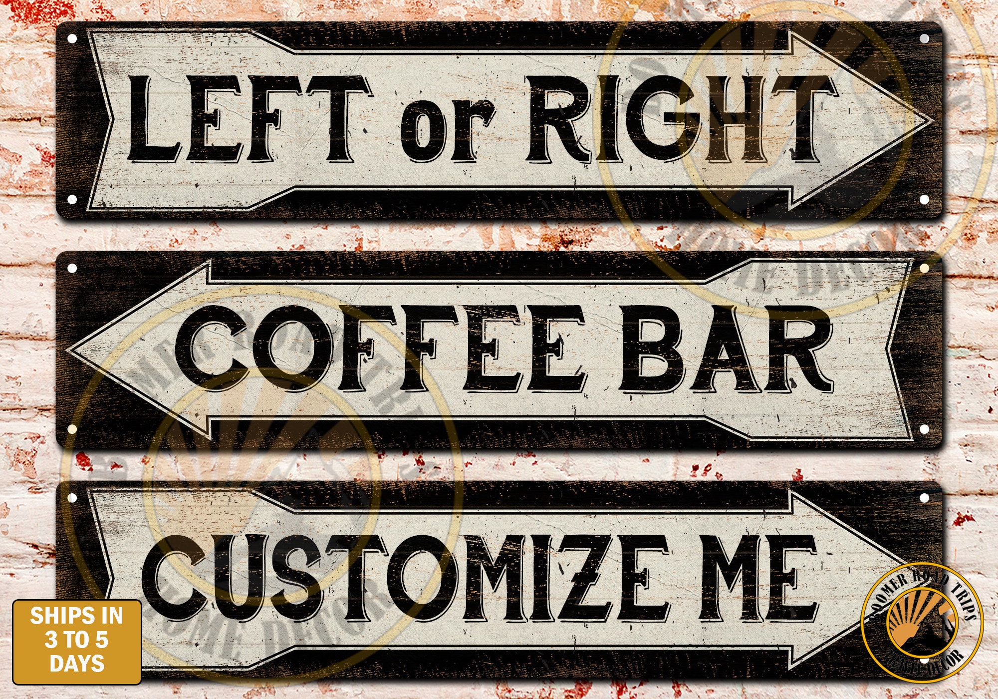 Custom 4x18 Arrow Sign Rustic Metal Sign Wall Decor Personalized Left ...