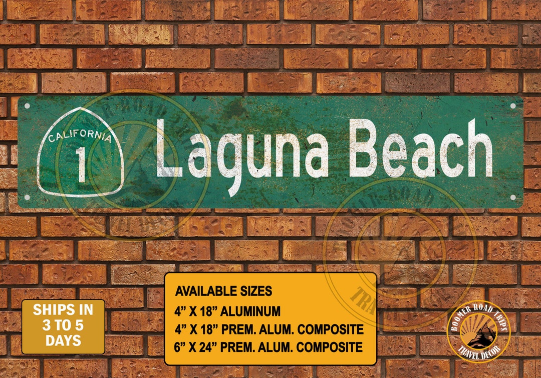 Laguna Beach Highway Sign, California Highway 1, Coastal Decor, Wall ...