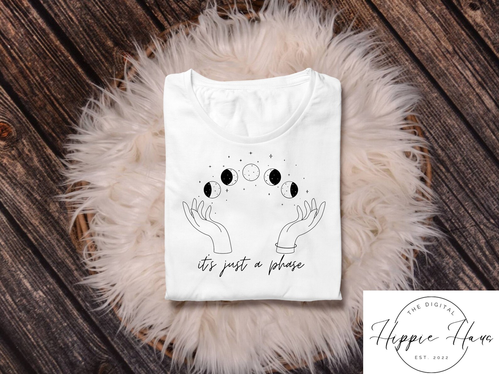 Moon Phases Svg, Retro Shirt Design Png, Moon Hippie Svg, Clipart ...