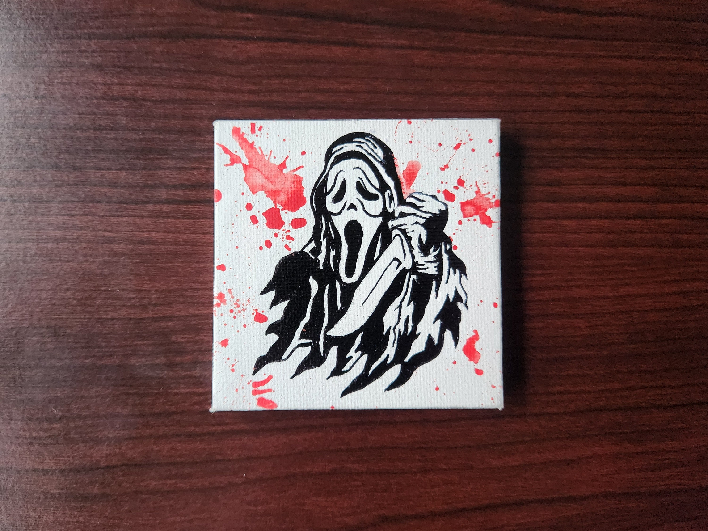 Original Painting on Canvas, 3x3, Horror Movie Characters, Canvas Wall ...