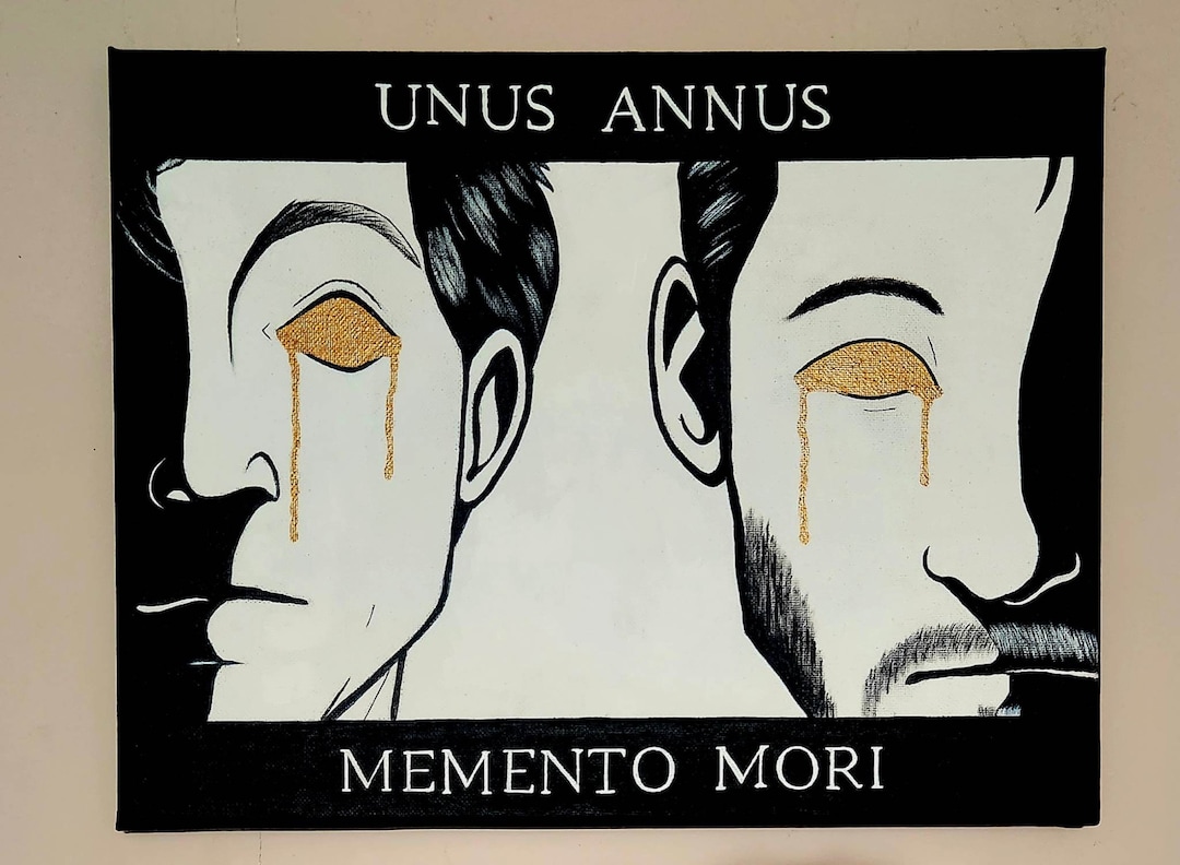 Original Acrylic Painting on Canvas, 11x14, Unus Annus, Memento Mori ...