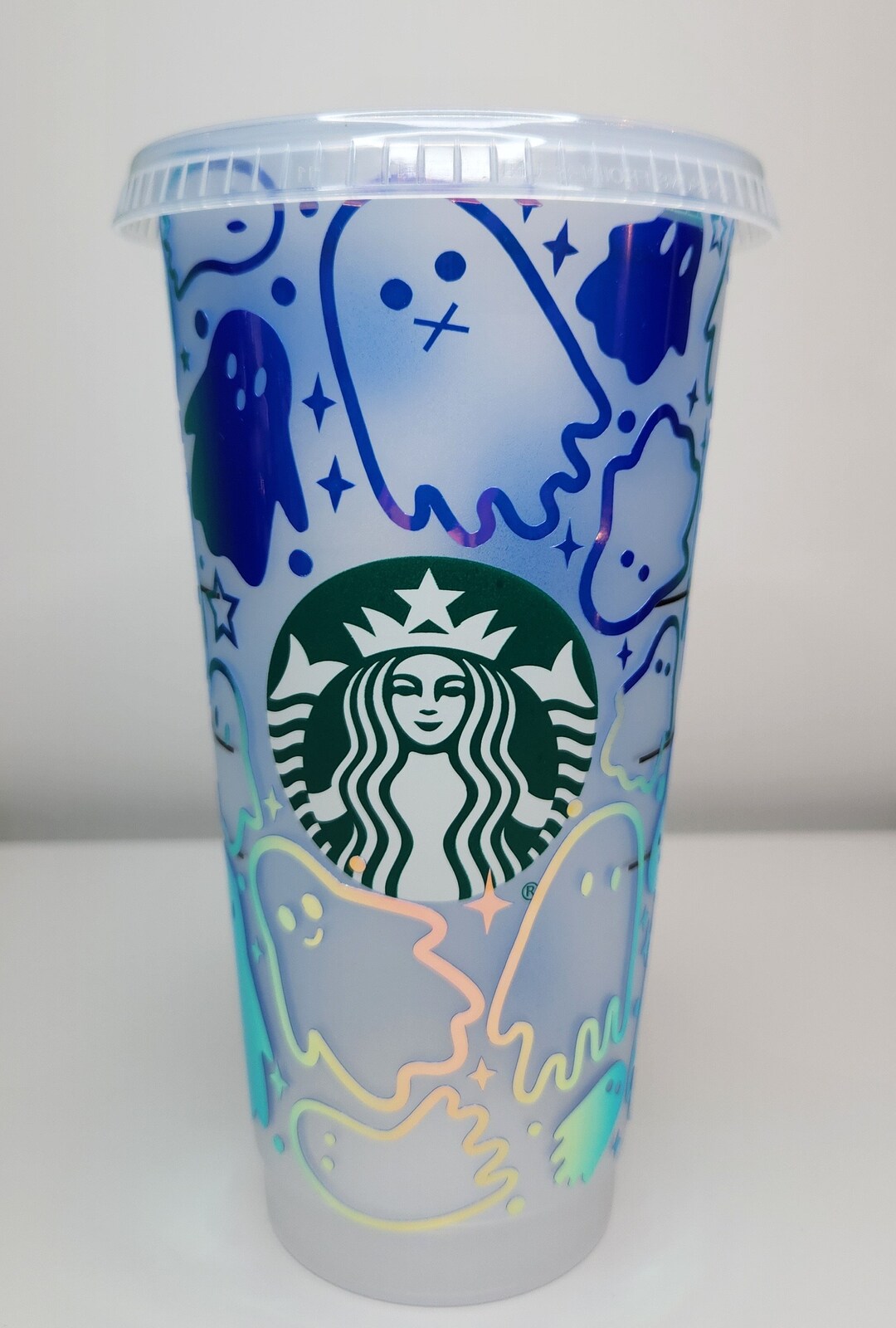 Ghost Halloween Cup With Straw and Lid, 24 Oz Starbucks Cup, Glow in ...