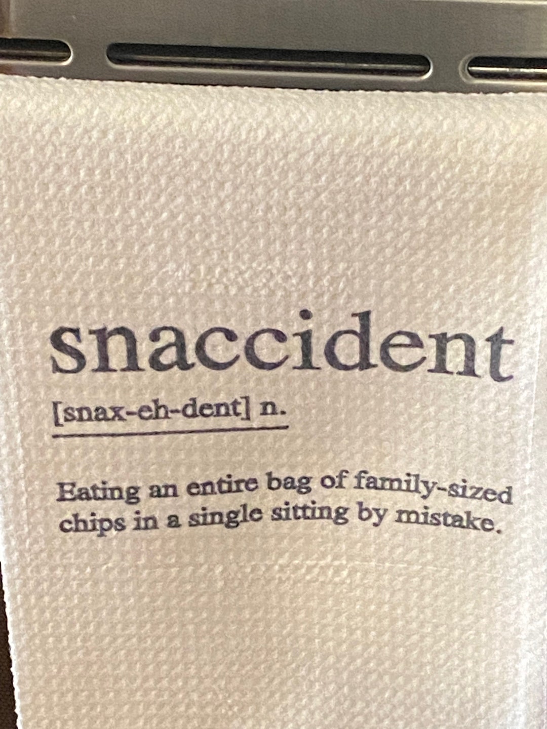 Snaccident Kitchen Towel, Funny Dish Cloth, Food Lover Gift, 16x24in ...