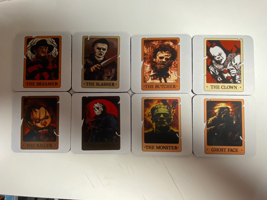 Horror Movie Tarot Card Fabric With Rubber Backing Drink - Etsy