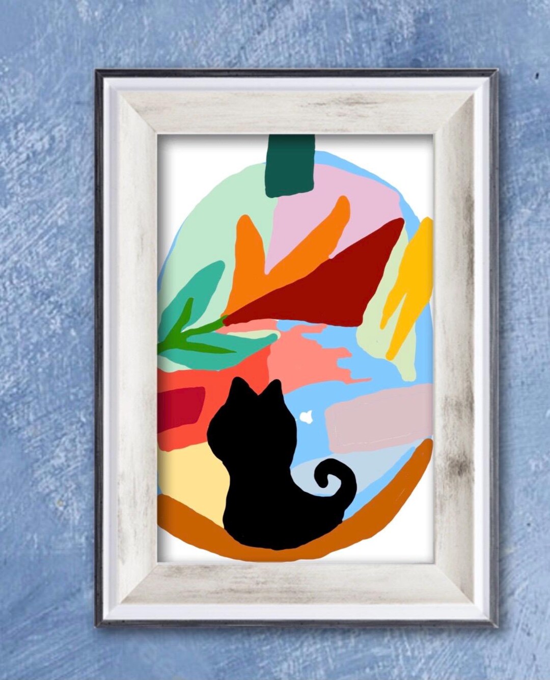 Modern Cat Line Art – Abstract Cat Wall Print – Scandinavian Digital ...
