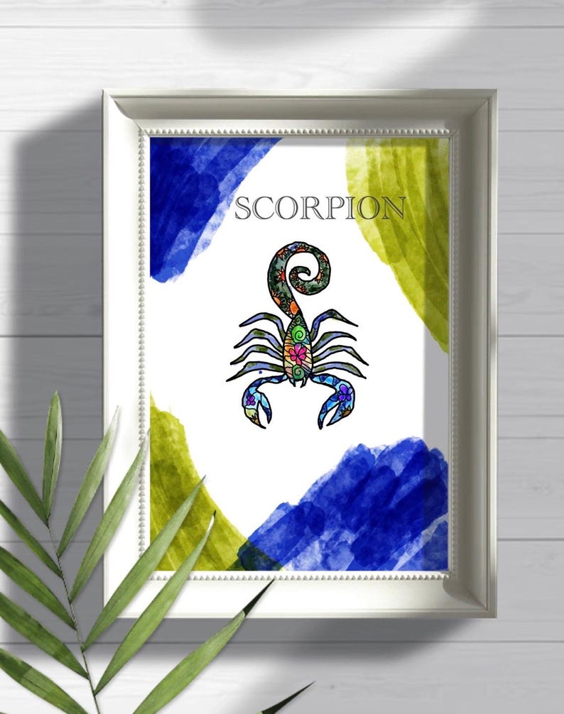 Scorpio Zodiac Sign Line Art Poster | Minimalist Astrology Wall Art ...