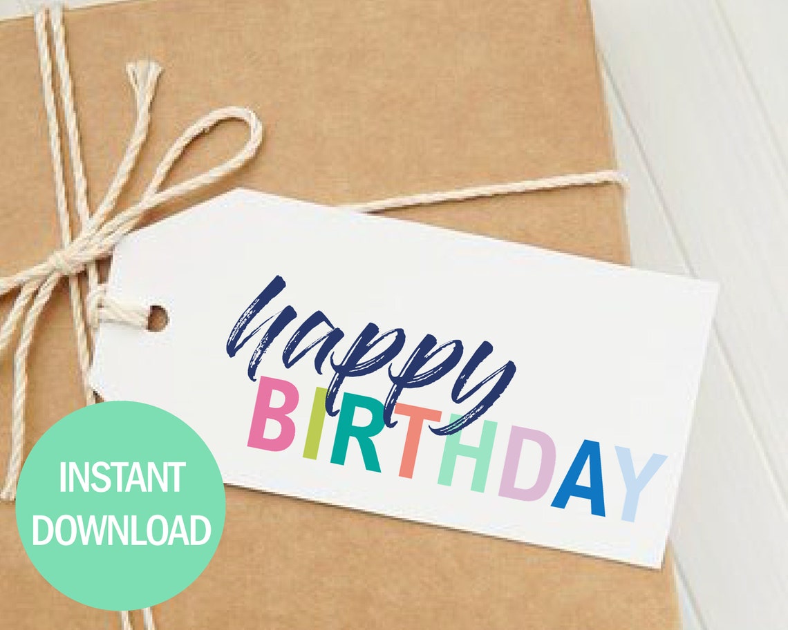 Happy Birthday Printable Gift Tags - Etsy