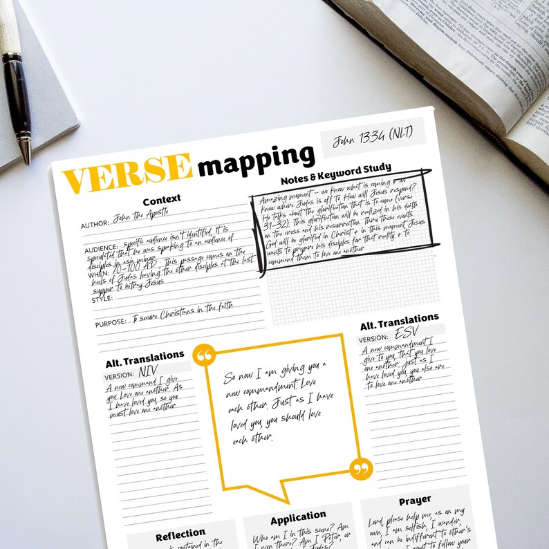 Bible Verse Mapping Printable | Verse Mapping Instant Download | Bible ...
