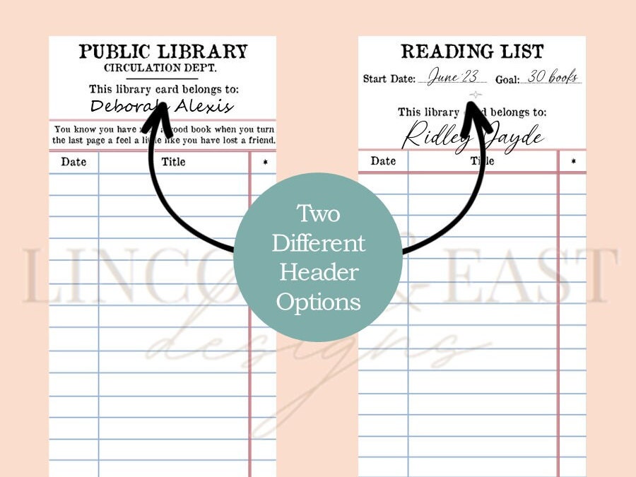 Reading List Bookmark | Library Card Bookmark | Vintage Library ...