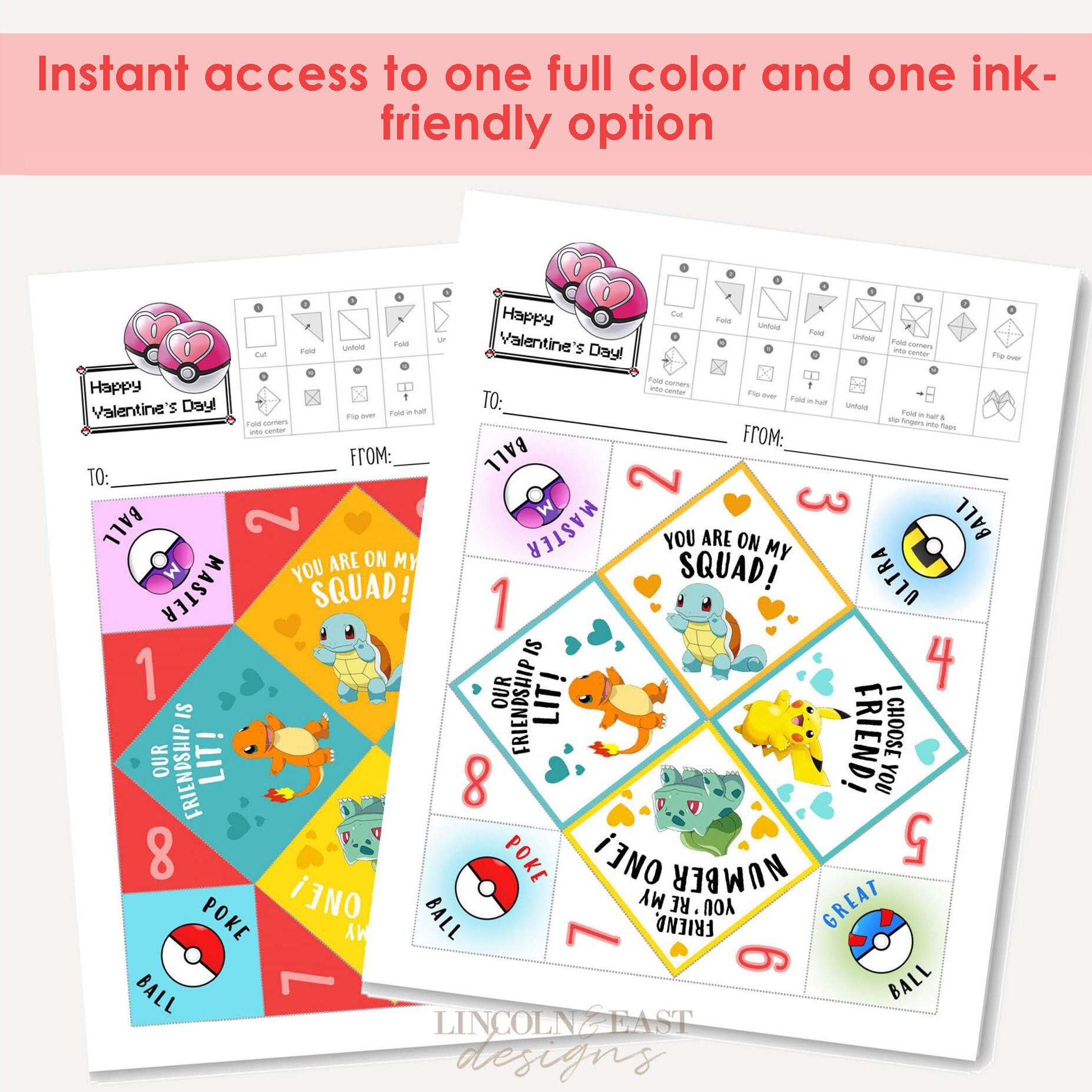 DIY Valentine's Day Card for Kids Printable Valentine Cootie Catcher ...