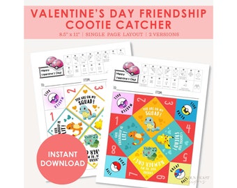Printable Fortune Teller Valentine for Kids - Etsy