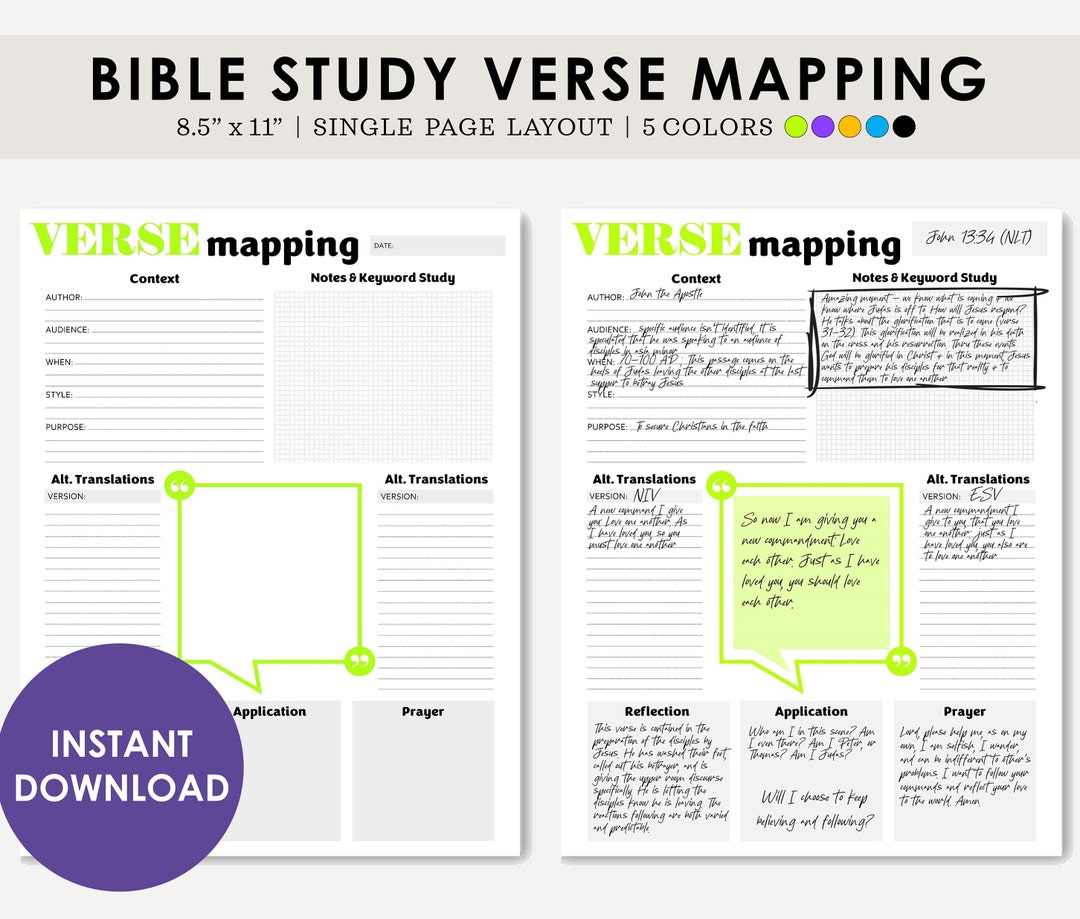 Bible Verse Mapping Printable | Verse Mapping Instant Download | Bible ...