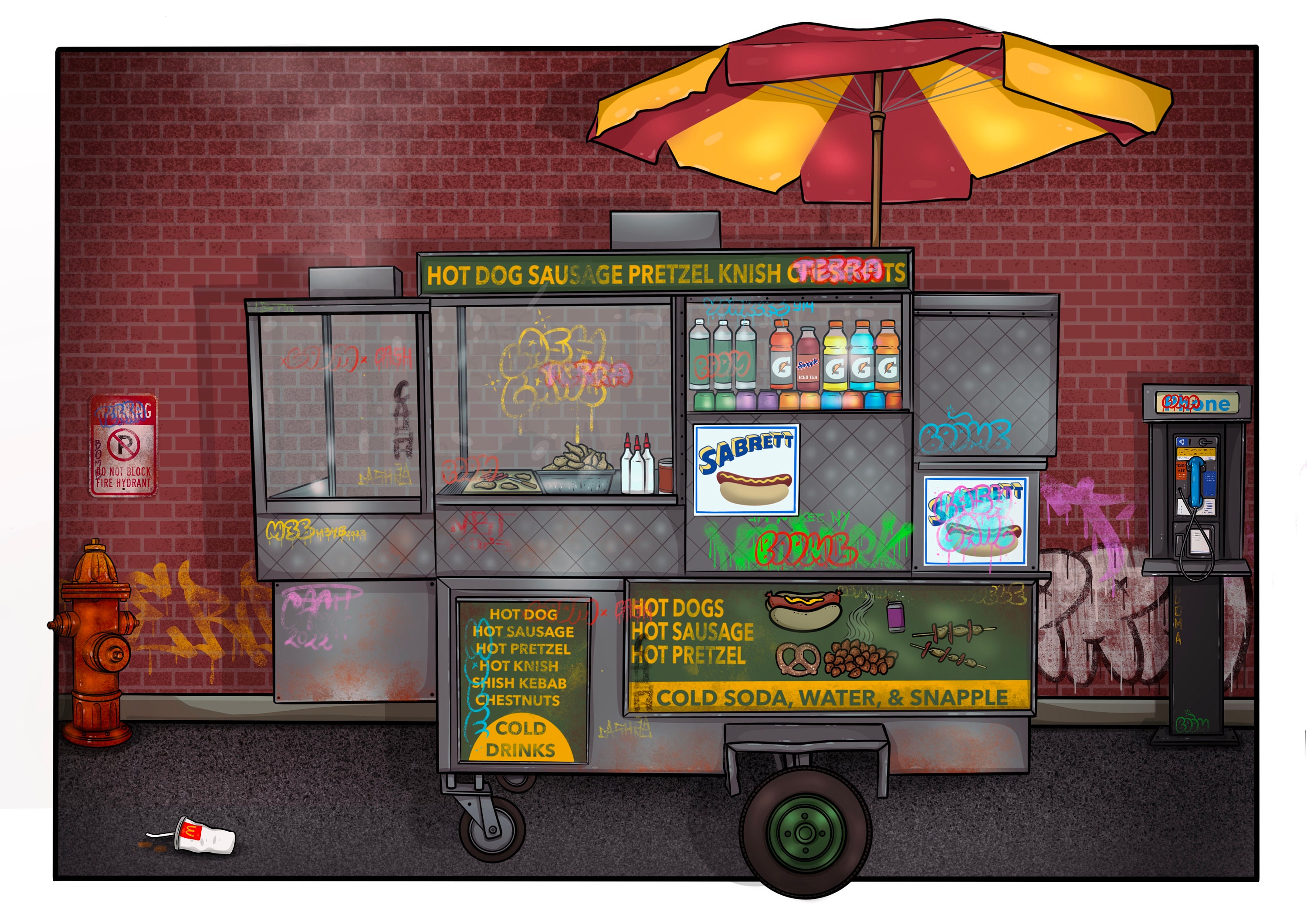 Hot Dog Stand Drawing