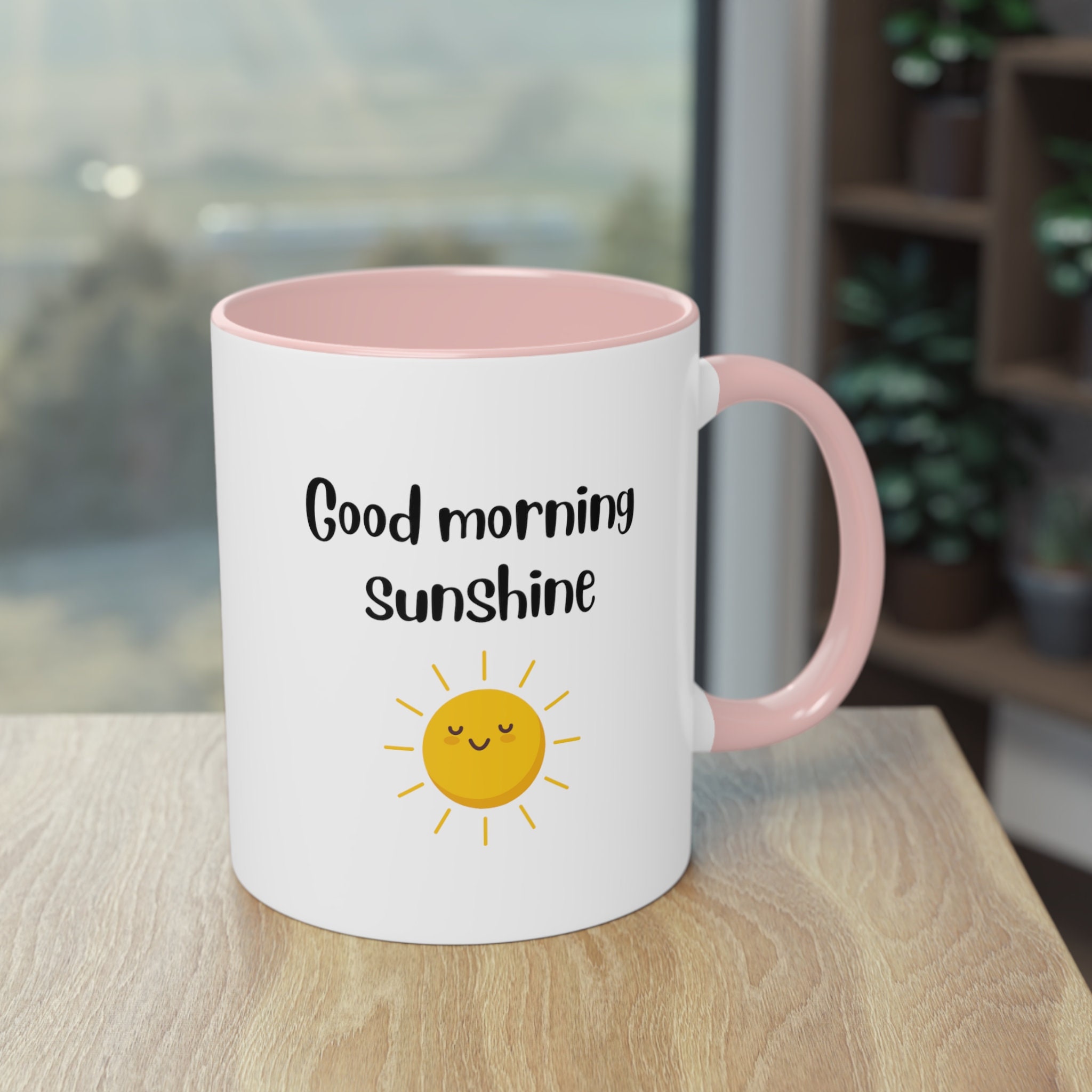 Two-tone Colorful Rainbow Sunshine Coffee Mug, 11oz, Good Morning ...