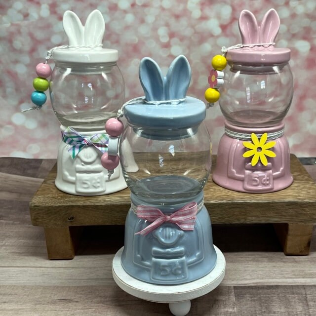 Spring Faux Gumball Machine/tier Tray Decor/rabbit Gumball Machine ...