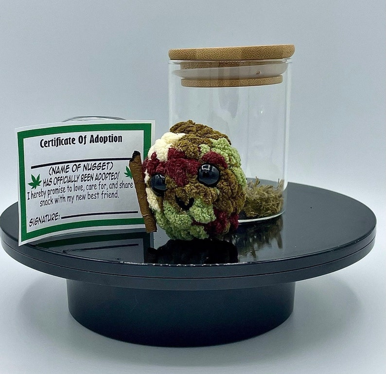Adopt A Weed Nugget Crochet Plushie Jar Emotional Support Friends ...