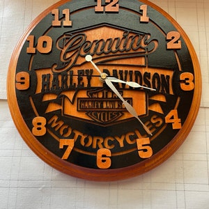 Engraved 3D Wooden Clock Motorcycle Bar Couples Anniversary Gift Wall ...