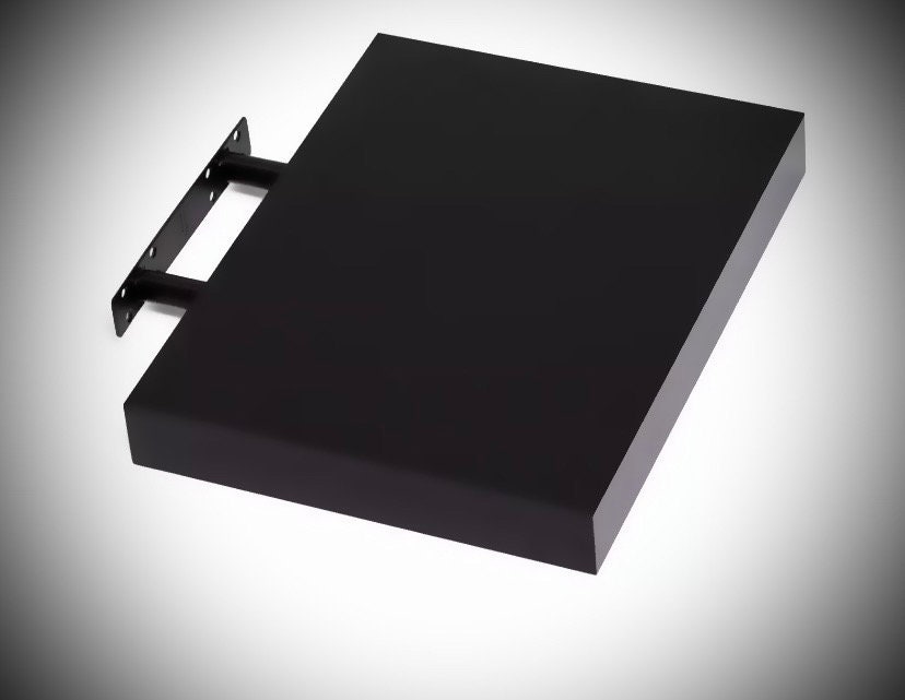 Set of 3 Black Floating Shelves - Etsy