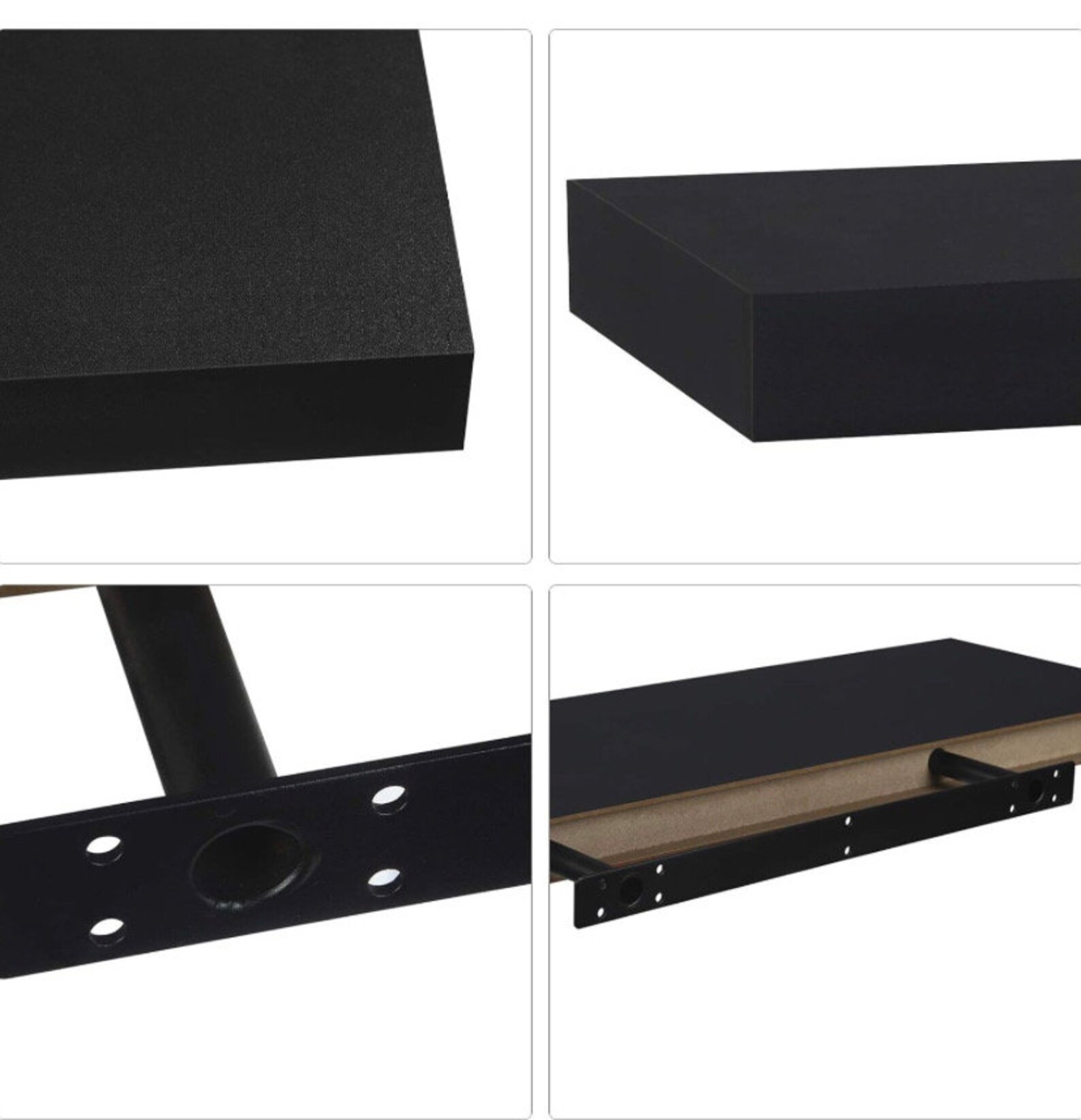 Set of 3 Black Floating Shelves - Etsy