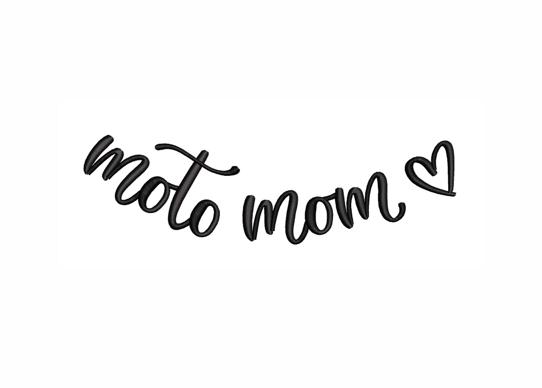 Curved Moto Mom Machine Embroidery Design. 5 Sizes. Moto Mom Collar ...