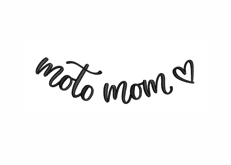 Curved Moto Mom Machine Embroidery Design. 5 Sizes. Moto Mom Collar ...