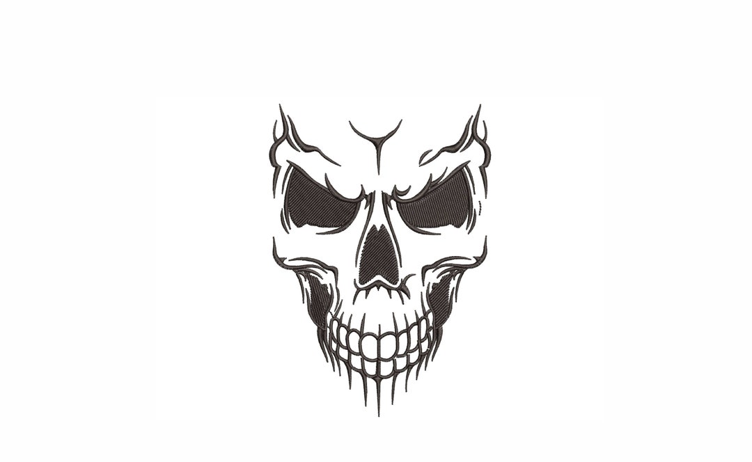 Skull Machine Embroidery Design. 3 Sizes - Etsy