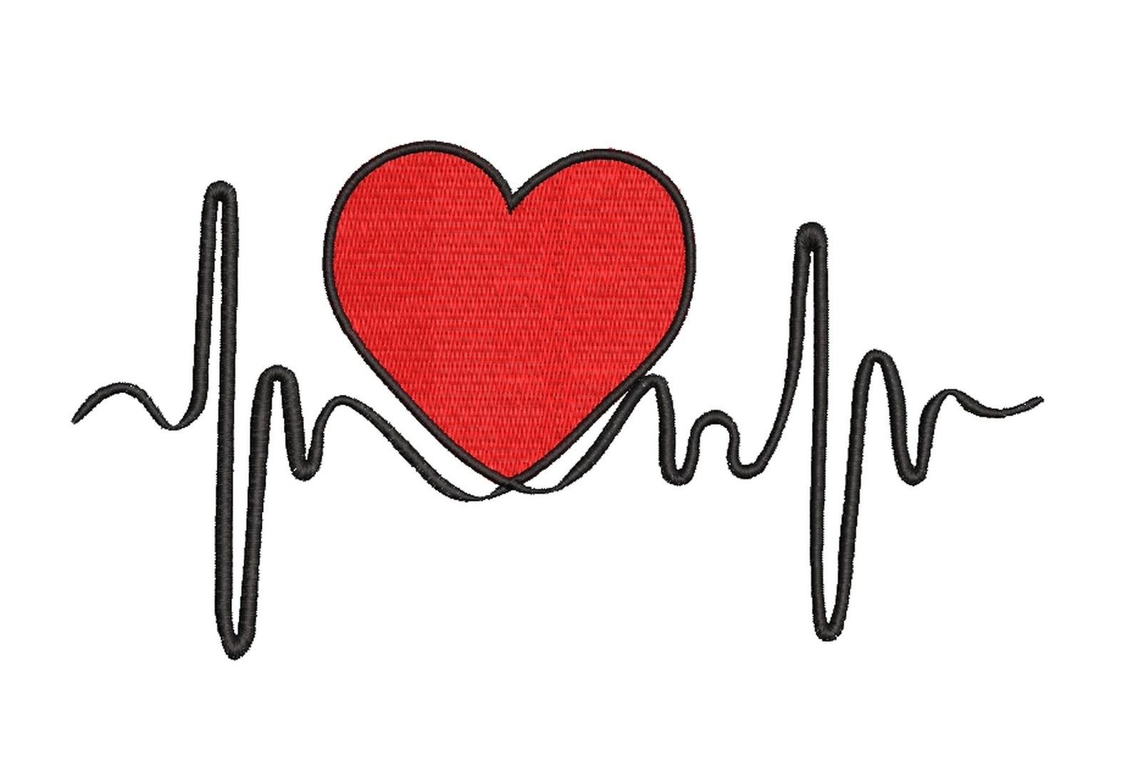 Heart Machine Embrodery Design. 4 Sizes. Heartbeat Embroidery Design - Etsy