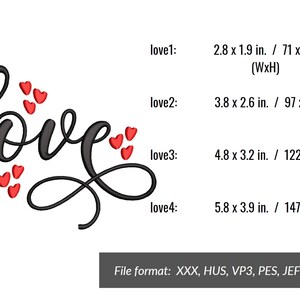 Love Machine Embroidery Design. 4 Sizes. Valentine's Day Embroidery ...