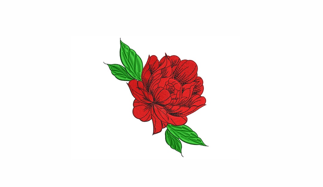 Peony Machine Embroidery Design. 4 Sizes. Flower Embroidery Design - Etsy