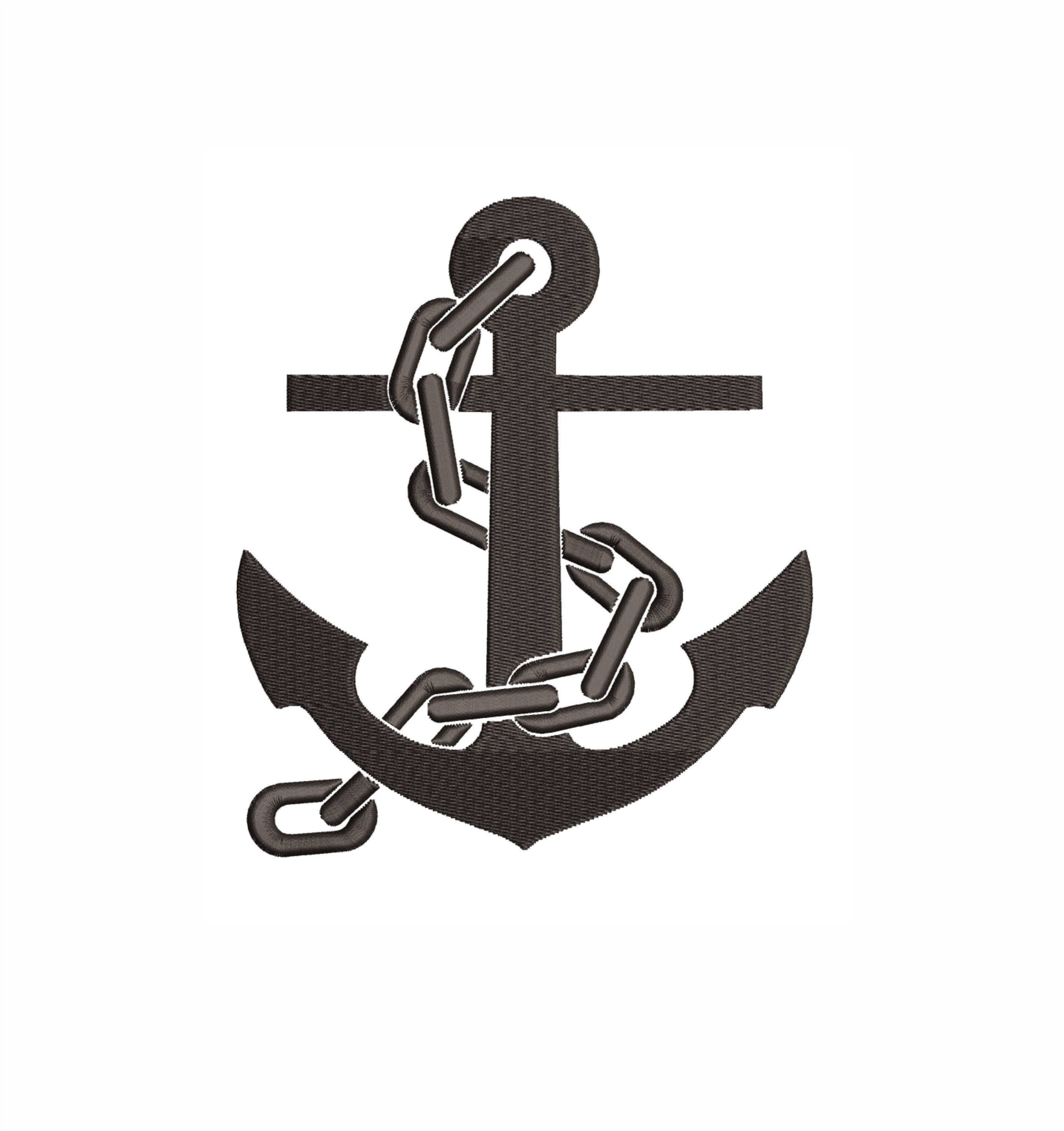 Anchor Machine Embroidery Design. 4 Sizes. Marine Embroidery Design - Etsy