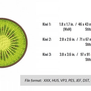 Kiwi Machine Embroidery Design. 3 Sizes. Fruit Embroidery Design - Etsy