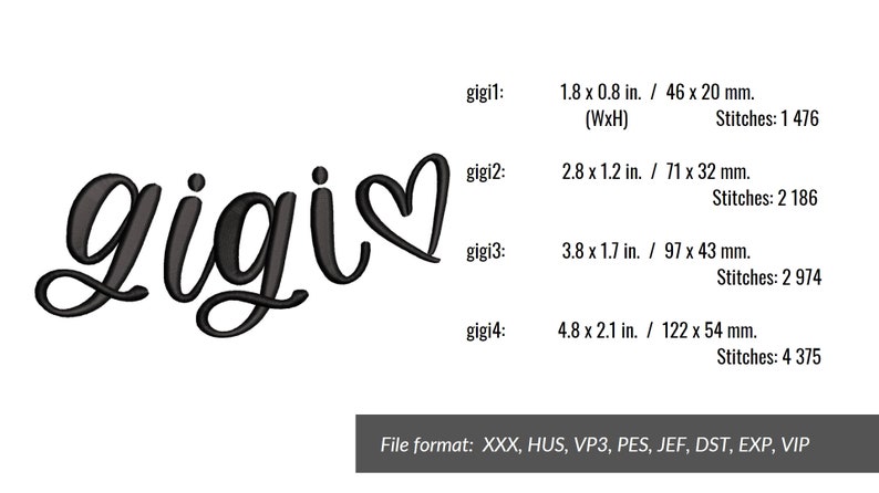 Curved Gigi Machine Embroidery Design. 4 Sizes. Grandma Collar ...