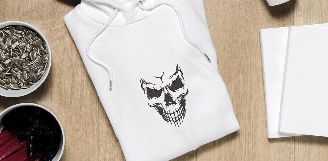 Skull Machine Embroidery Design. 3 Sizes - Etsy