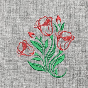 Tulip Machine Embroidery Design. 4 Sizes. Flowers Embroidery Design - Etsy