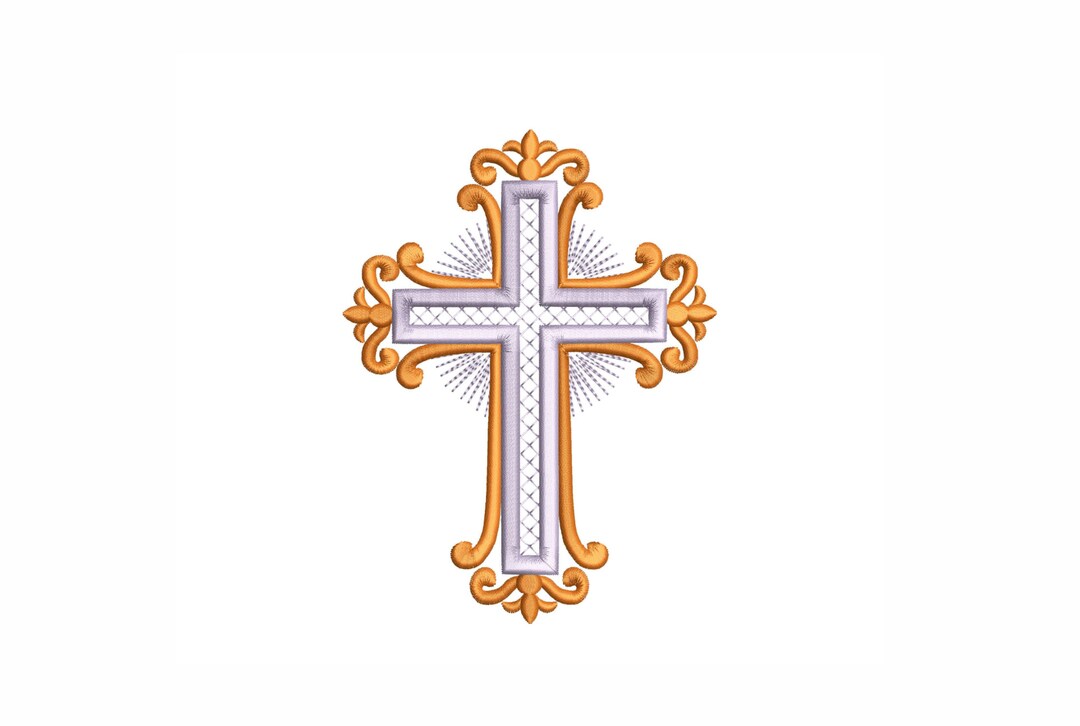 Cross Machine Embroidery Design. 4 Sizes - Etsy