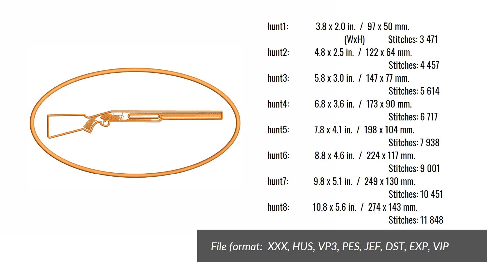 Hunting Weapon Machine Embroidery Design. 8 Sizes. Hunt - Etsy