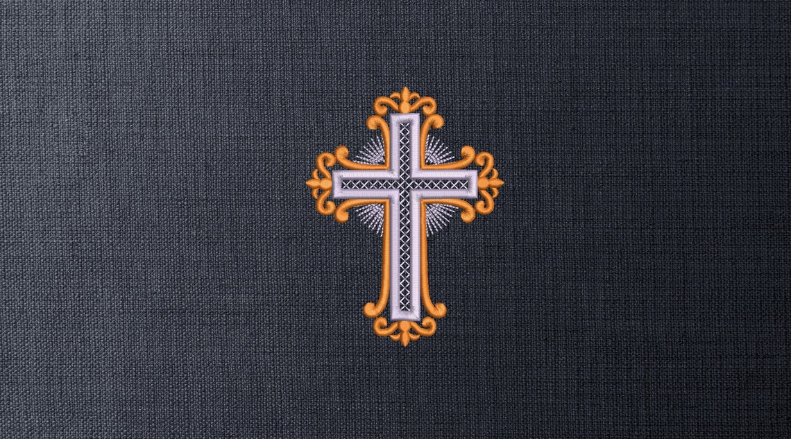 Cross Machine Embroidery Design. 4 Sizes - Etsy