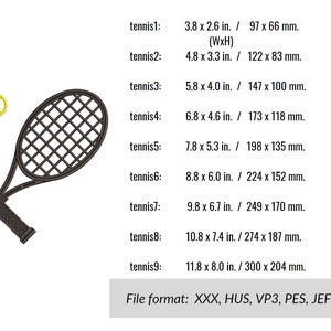 Tennis Rackets Machine Embroidery Design. 9 Sizes. Sports Embroidery ...