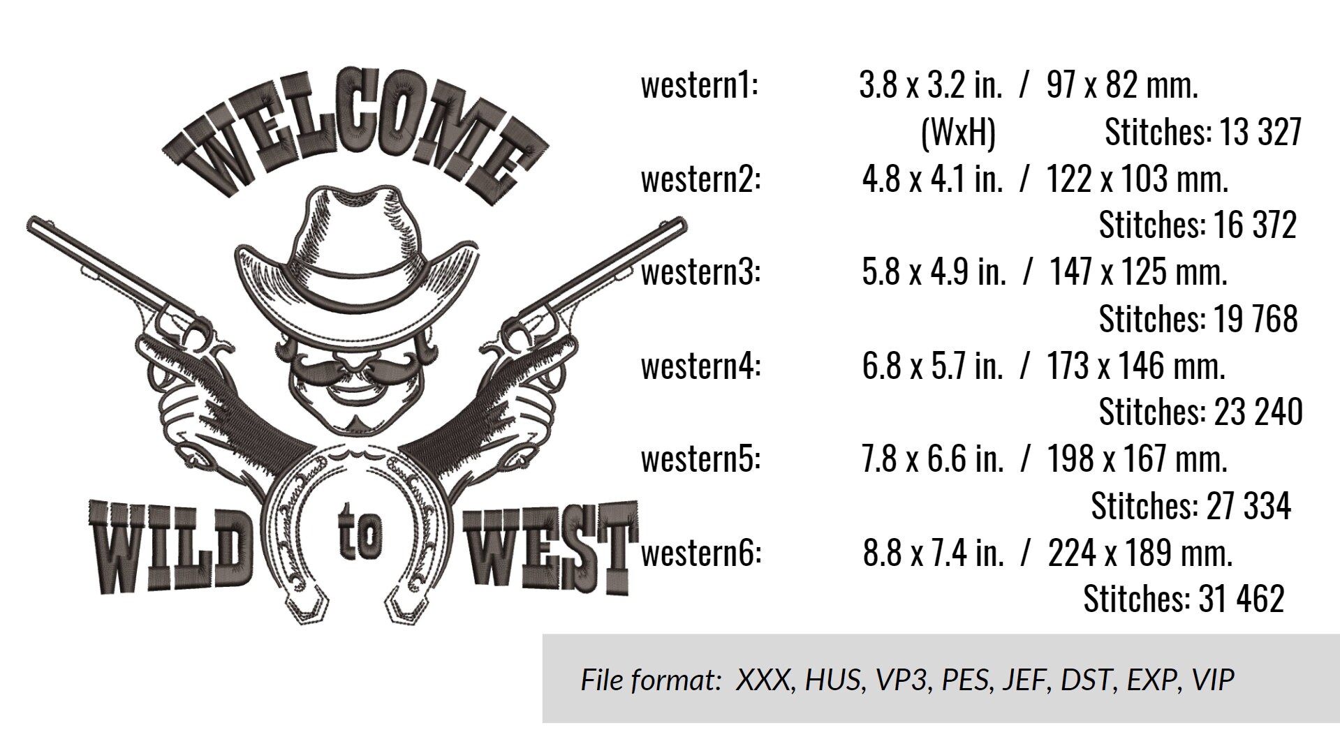 Cowboy Machine Embroidery Design. 6 Sizes. Western Style - Etsy