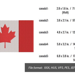 Canada Flag Machine Embroidery Design. 5 Sizes - Etsy