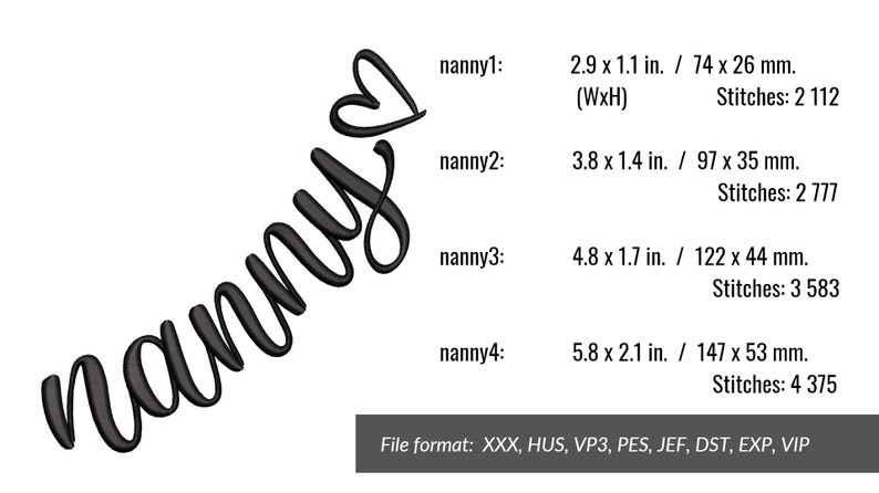 Curved Nanny Machine Embroidery Design. 5 Sizes. Nanny Collar ...