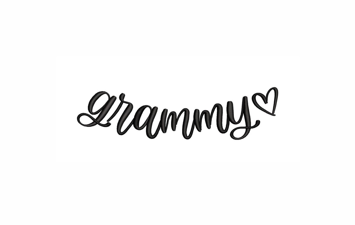 Curved Grammy Machine Embroidery Design. 4 Sizes. Grammy Collar ...