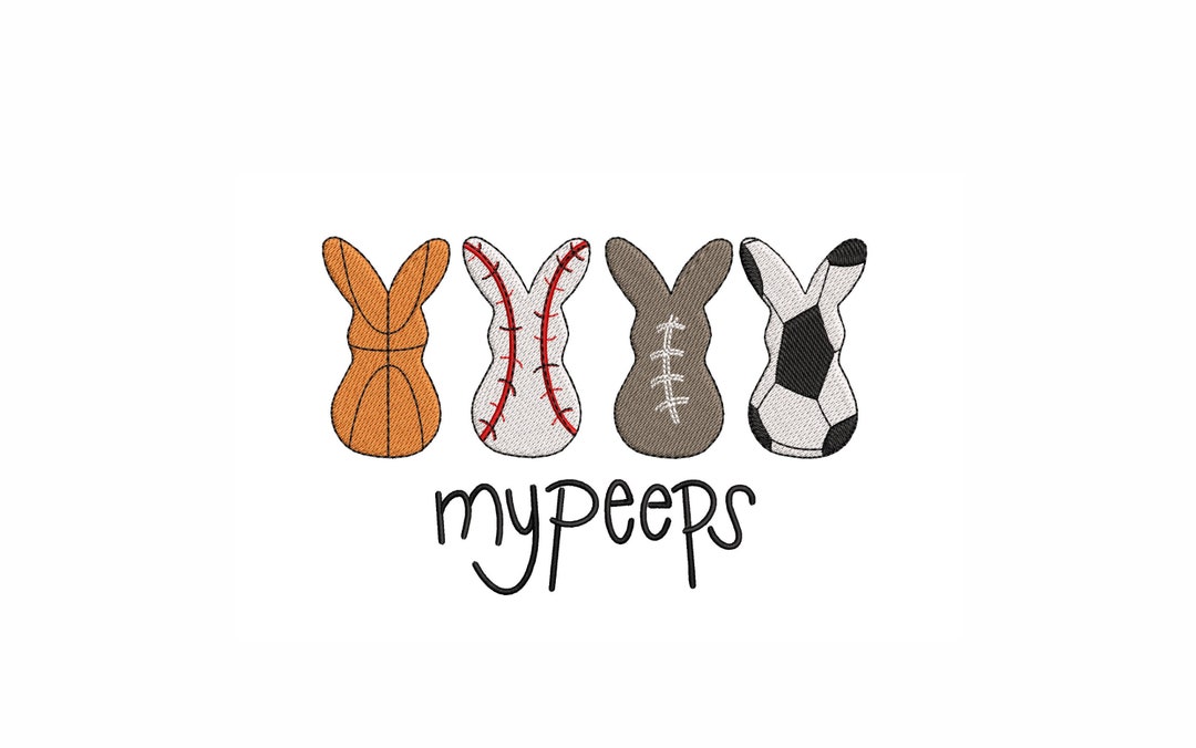 Sports Ball Easter Peep Machine Embroidery Design. 3 Sizes. Easter ...